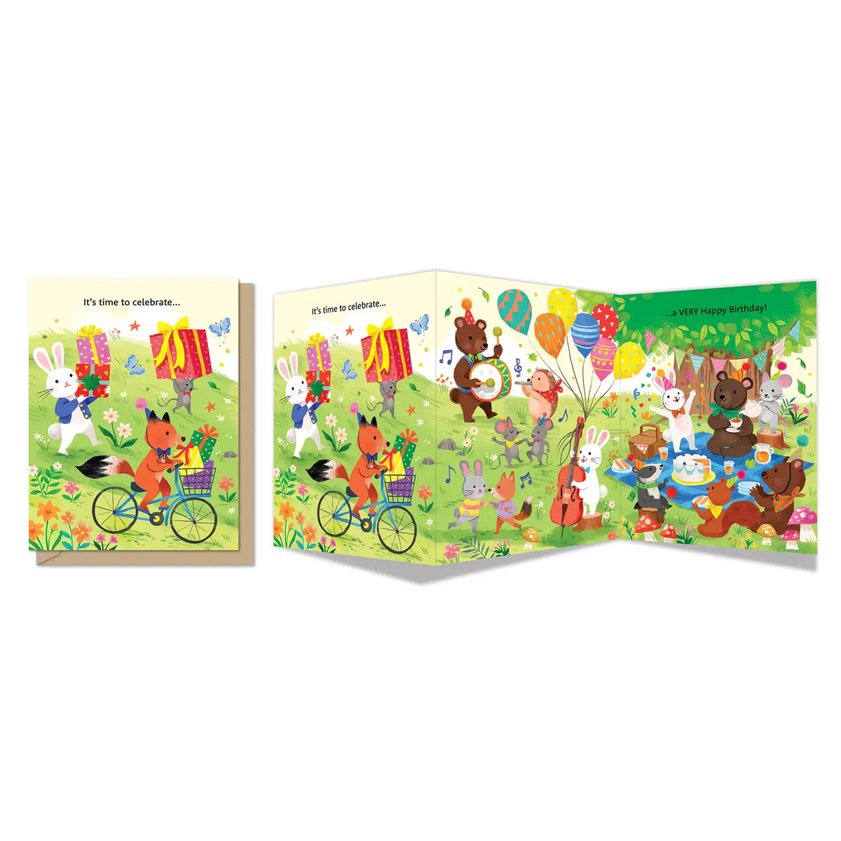 Woodland Party Tri-Fold Birthday Card– Pippin Toy Co.