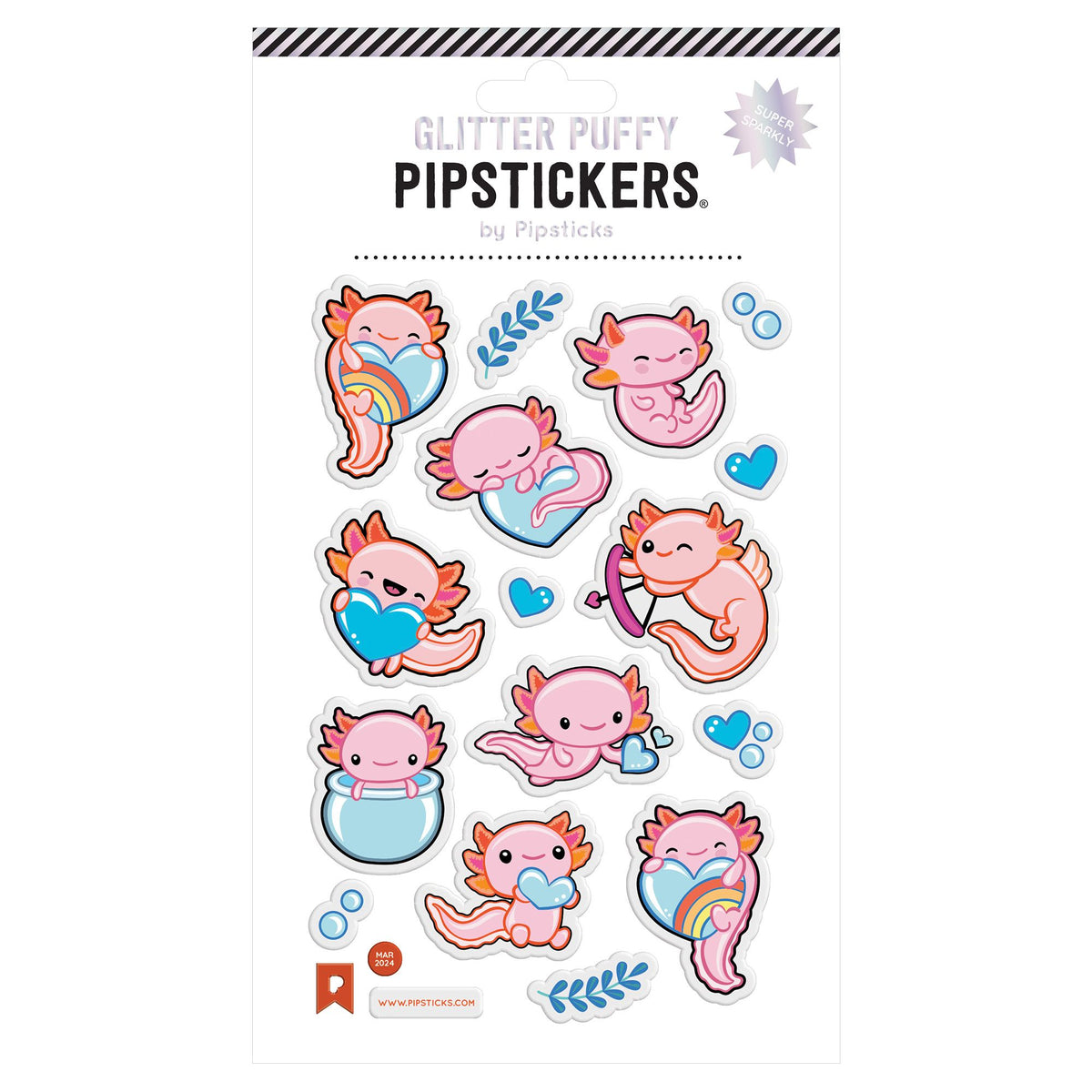 Puffy Axolotl Fun Stickers– Pippin Toy Co.